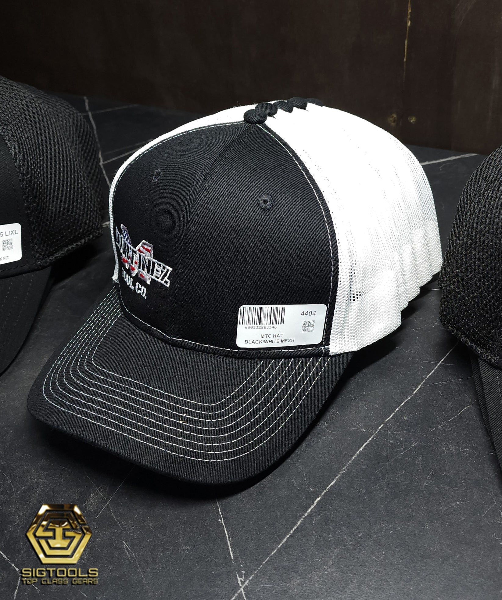 MTC Black/White Flex Fit Mesh Hat – SIG Tools
